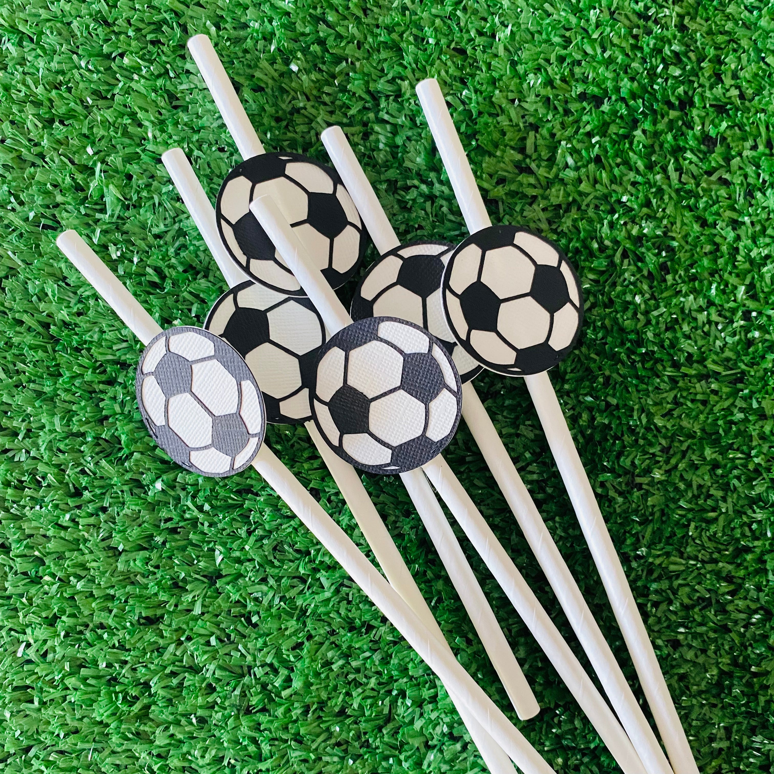 Soccer Ball Paper Party Straws – Handcrafted by Bel