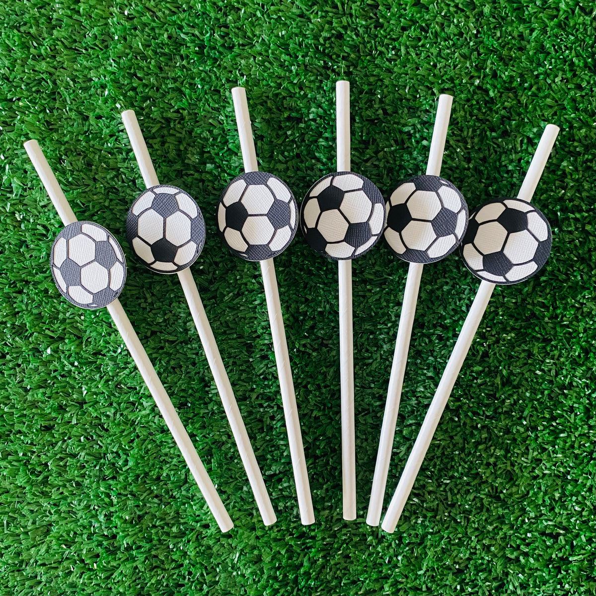 Soccer Ball Paper Party Straws – Handcrafted by Bel