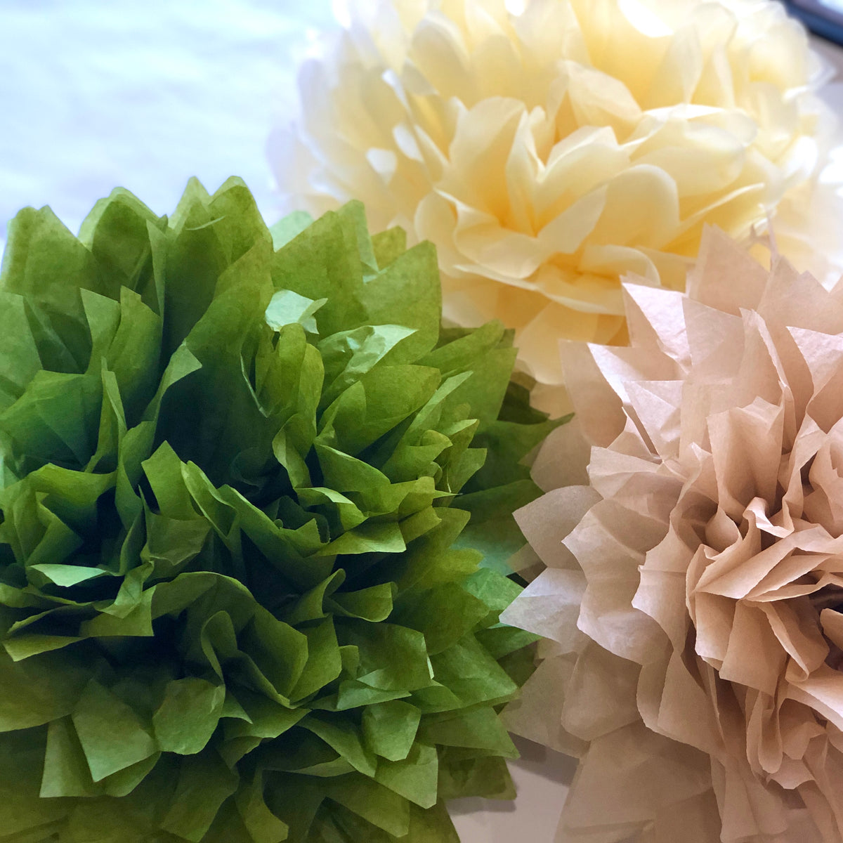 Nature Inspired Tissue Paper Pom Pom Sets – Handcrafted by Bel