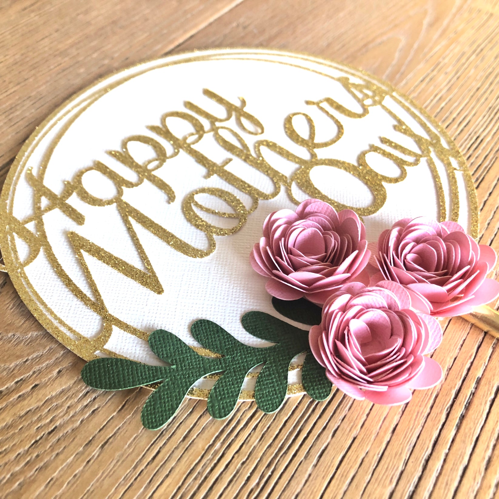 Happy Mothers Day Flower Cake Topper – Handcrafted by Bel